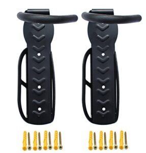 2pcs bike rack garage wall mount bikes hanger storage system vertical bike hook for indoor shed - easily hang/detach - heavy duty holds up to 65 lb with screws black by vilobyc