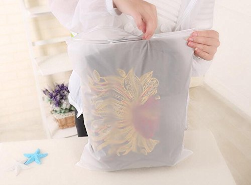 erioctry Waterproof Plastic Pouch Bag Organizer Packaging Bags Travel Storage Bag Luggage Shoes Cloth Suit Makeup Packing Pouch Bag Organizer Zip Seal Space Saving Bags (6-Pack of Different Sizes)