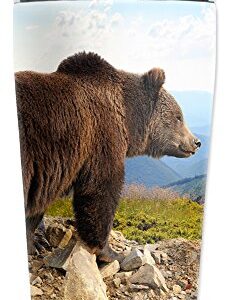 Mugzie 20 Ounce MAX Stainless Steel Travel Mug with Wetsuit Cover - Brown Bear