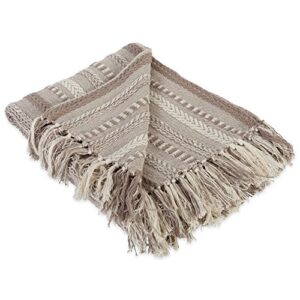 dii braided striped throw, 50x60, stone