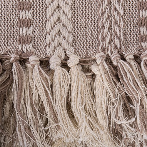 DII Braided Striped Throw, 50x60, Stone