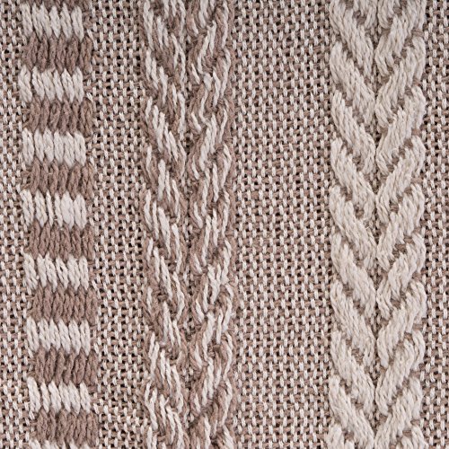 DII Braided Striped Throw, 50x60, Stone