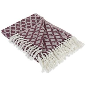 dii modern moroccan lattice woven throw, 50 x 60, blackberry