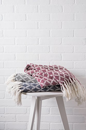 DII Modern Moroccan Lattice Woven Throw, 50 x 60, BlackBerry