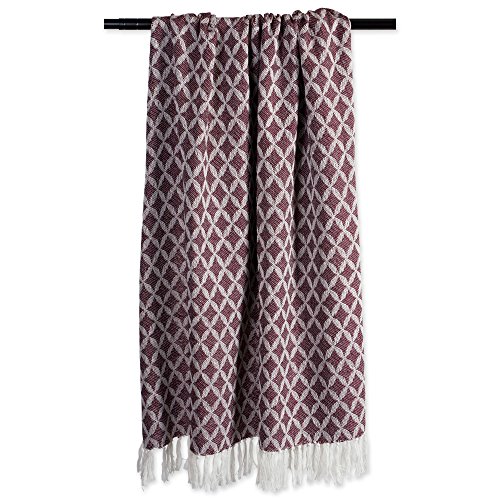 DII Modern Moroccan Lattice Woven Throw, 50 x 60, BlackBerry