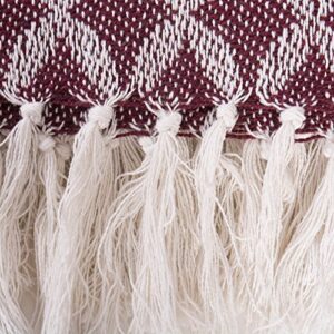 DII Modern Moroccan Lattice Woven Throw, 50 x 60, BlackBerry