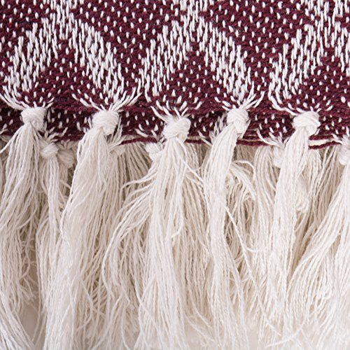 DII Modern Moroccan Lattice Woven Throw, 50 x 60, BlackBerry