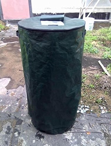 Ez4garden Reuseable Heavy Duty Garden Leaf Waste Bag Yard Compost Bin Composting Fruit Kitchen Waste Fermentation Cali Secrets Growers 150L,Dark Green