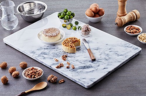 JEmarble Pastry Board 16x20 inch with Non-Slip Rubber Feets for Stability Perfect for Keep the Dough Cool and Chocolate Tempering(Premium Quality)