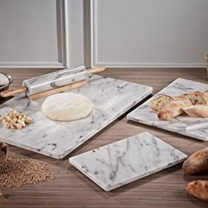 JEmarble Pastry Board 16x20 inch with Non-Slip Rubber Feets for Stability Perfect for Keep the Dough Cool and Chocolate Tempering(Premium Quality)