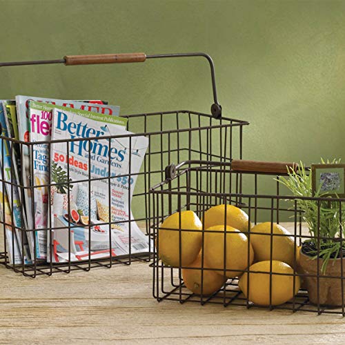 Park Designs Bale Handle Magazine Baskets Set - Black