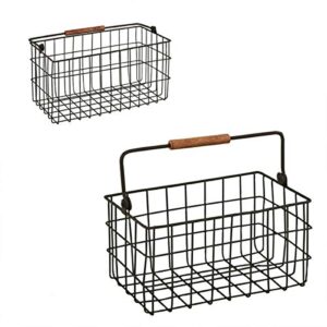 park designs bale handle magazine baskets set - black