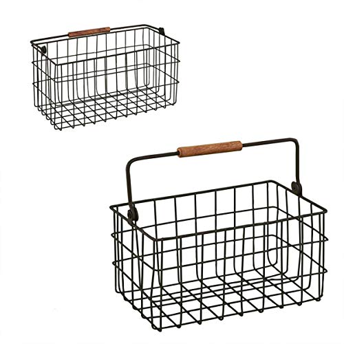 Park Designs Bale Handle Magazine Baskets Set - Black