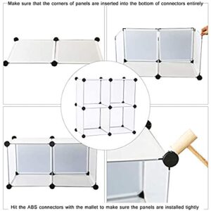 C&AHOME Cube Storage Organizer, 4-Cube Shelving Units, DIY Closet Storage, Modular Book Shelf, Ideal for Bedroom, Living Room, Office, 24.8" L x 12.4" W x 24.8" H Translucent White SBTM3004A