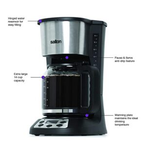 Salton 14 Cup Coffee Maker, Black