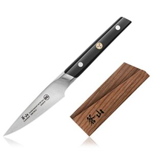 cangshan tc series 1020946 swedish 14c28n steel forged 3.5-inch paring knife and wood sheath set