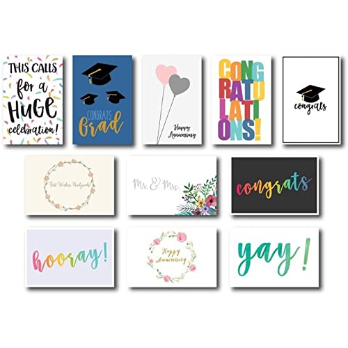 36 Pack Assorted All Occasion Greeting Cards with Envelopes - Featuring Congratulations Cards for Engagement Wedding - 4 x 6 Inches