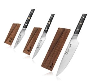 cangshan tc series 1021196 swedish 14c28n steel forged 3-piece starter knife set with wood sheaths