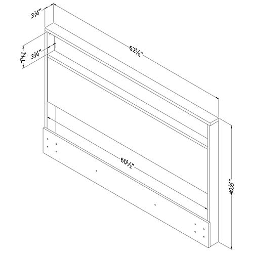 South Shore Holland Headboard (54/60''), Full/Queen, Black Oak