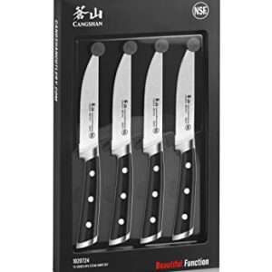 Cangshan TS Series 1020724 Swedish 14C28N Steel Forged 4-Piece Steak Knife Set