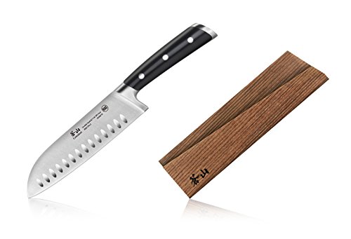 Cangshan TS Series 1020687 Swedish 14C28N Steel Forged 7-Inch Santoku Knife and Wood Sheath Set