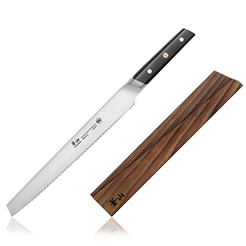 Cangshan TC Series 1020984 Swedish 14C28N Steel Forged 10.25-Inch Bread Knife and Wood Sheath Set