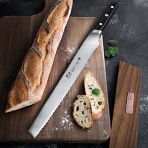 Cangshan TC Series 1020984 Swedish 14C28N Steel Forged 10.25-Inch Bread Knife and Wood Sheath Set