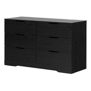 south shore holland 6-drawer double dresser, black oak