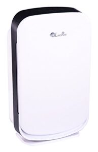 livepure aspen series medium console air purifier for home, true hepa filter captures allergens, smoke, pollen, mold, dust mites, pearl white