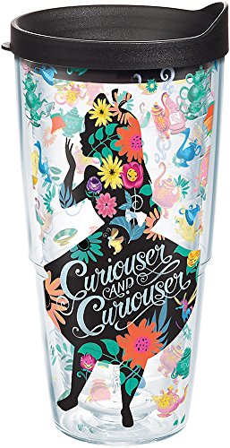 Tervis Disney - Alice In Wonderland - Curiouser Made in USA Double Walled Insulated Tumbler Cup Keeps Drinks Cold & Hot, 24oz, Classic