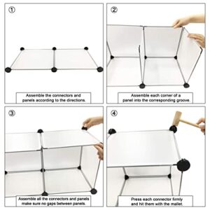 C&AHOME Cube Storage, 2-Cube Organizer Unit, Plastic Closet Storage Shelf, DIY Bookshelf, Modular Bookcase, Cabinet Ideal for Bedroom, Living Room, Office, 12.4" L x 12.4" W x 24.8" H White SBTM3002A