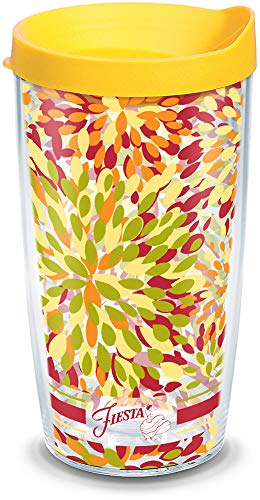 Tervis Made in USA Double Walled Fiesta Insulated Tumbler Cup Keeps Drinks Cold & Hot, 16oz, Sunny Calypso