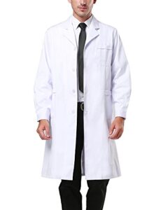 nachvorn professional white long sleeve lab coat workwear uniform for women and men m