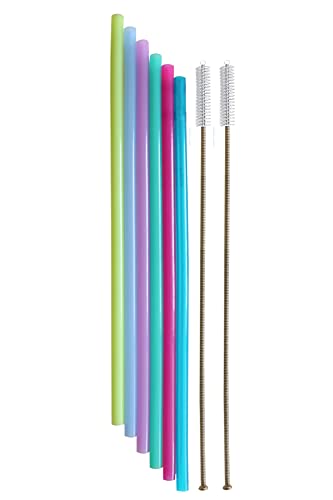 Half Gallon Straw-12 Inch Extra Long Reusable Silicone Straws for 32 oz Tall Tumbler, 40 oz Hydro Flask,64 oz Gallon Water Bottle, Hydro Water Jug YETI RTIC-Flexible Large Big-8 Pack