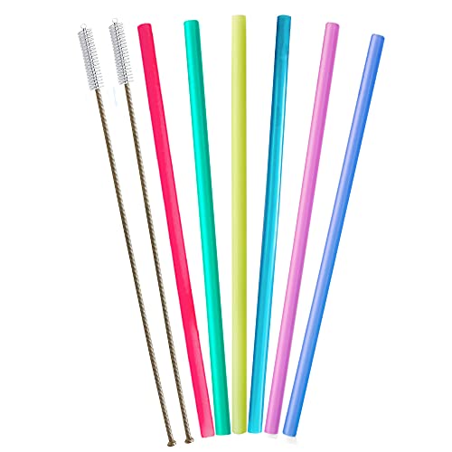 Half Gallon Straw-12 Inch Extra Long Reusable Silicone Straws for 32 oz Tall Tumbler, 40 oz Hydro Flask,64 oz Gallon Water Bottle, Hydro Water Jug YETI RTIC-Flexible Large Big-8 Pack