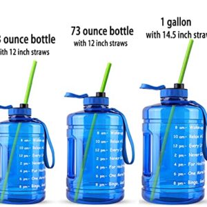 Half Gallon Straw-12 Inch Extra Long Reusable Silicone Straws for 32 oz Tall Tumbler, 40 oz Hydro Flask,64 oz Gallon Water Bottle, Hydro Water Jug YETI RTIC-Flexible Large Big-8 Pack