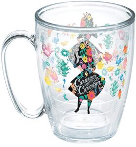 tervis disney - alice in wonderland curiouser insulated tumbler with wrap, 16 oz mug, clear