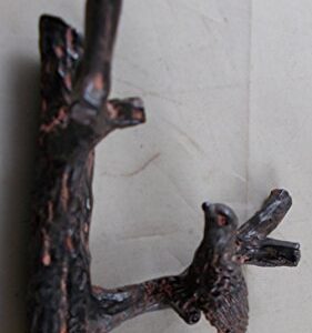 Iron Coat Hook Bird on Tree Branch