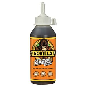 gorilla original gorilla glue, waterproof polyurethane glue, 8 ounce bottle, brown, (pack of 1)