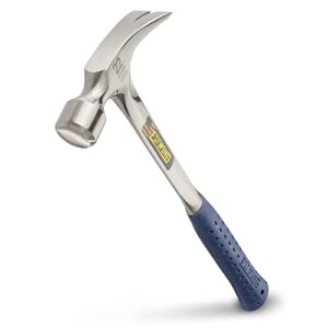 estwing e3‐22s 22 oz straight claw hammer with smooth face & shock reduction grip, silver