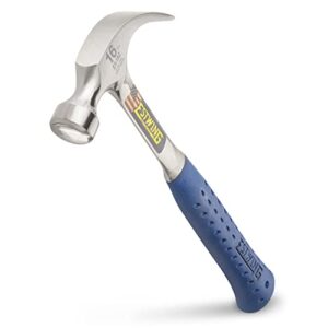 estwing hammer - 16 oz curved claw with smooth face & shock reduction grip - e3-16c,silver