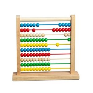 melissa & doug abacus - classic wooden educational counting toy with 100 beads