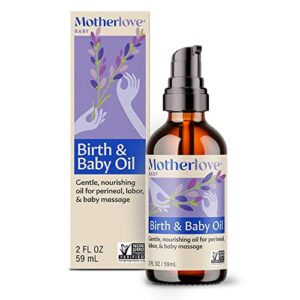 motherlove birth & baby oil (2 oz) gentle lavender-infused oil for perineal, labor & baby massage—non-gmo, organic herbs