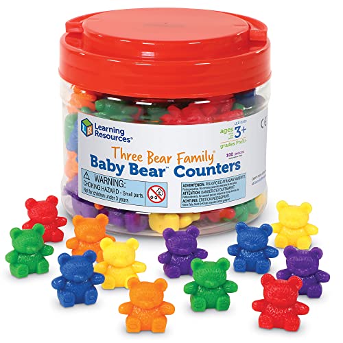 Learning Resources Baby Bear Counters - 102 Pieces, Ages 3+ | Grades Pre-K+ Toddler Learning Toys, Counters for Kids, Counting Manipulatives, Teddy Bear Counters, Back to School Gifts for Kids