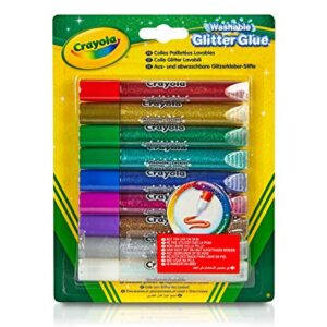 Crayola Washable Glitter Glue - Assorted Colours (Pack of 9) | Add Some Extra Sparkle to Your Arts & Crafts! | Ideal for Kids Aged 3+