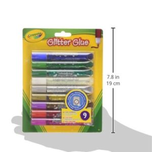 Crayola Washable Glitter Glue - Assorted Colours (Pack of 9) | Add Some Extra Sparkle to Your Arts & Crafts! | Ideal for Kids Aged 3+