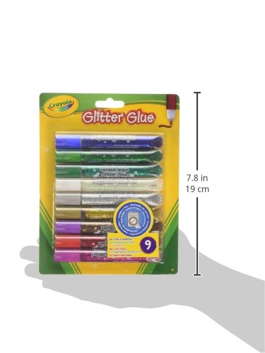 Crayola Washable Glitter Glue - Assorted Colours (Pack of 9) | Add Some Extra Sparkle to Your Arts & Crafts! | Ideal for Kids Aged 3+