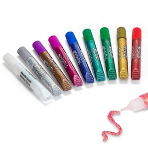 Crayola Washable Glitter Glue - Assorted Colours (Pack of 9) | Add Some Extra Sparkle to Your Arts & Crafts! | Ideal for Kids Aged 3+