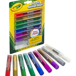 Crayola Washable Glitter Glue - Assorted Colours (Pack of 9) | Add Some Extra Sparkle to Your Arts & Crafts! | Ideal for Kids Aged 3+