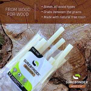 Surebonder WS-12 Full Size 4" Wood Hot Glue Stick - 12 Pack